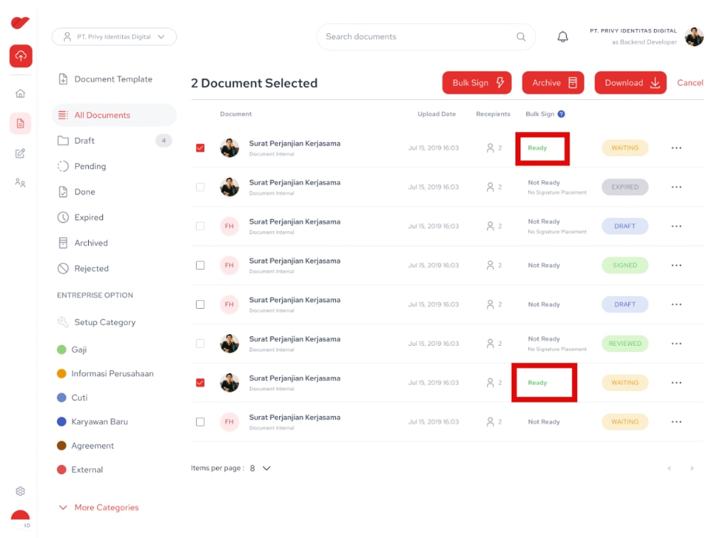 Cara Tanda Tangan Banyak Dokumen Sekaligus Di Privy