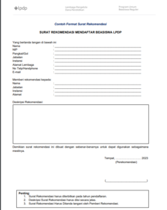 4 Contoh Surat Rekomendasi LPDP 2024 dan Cara Membuatnya