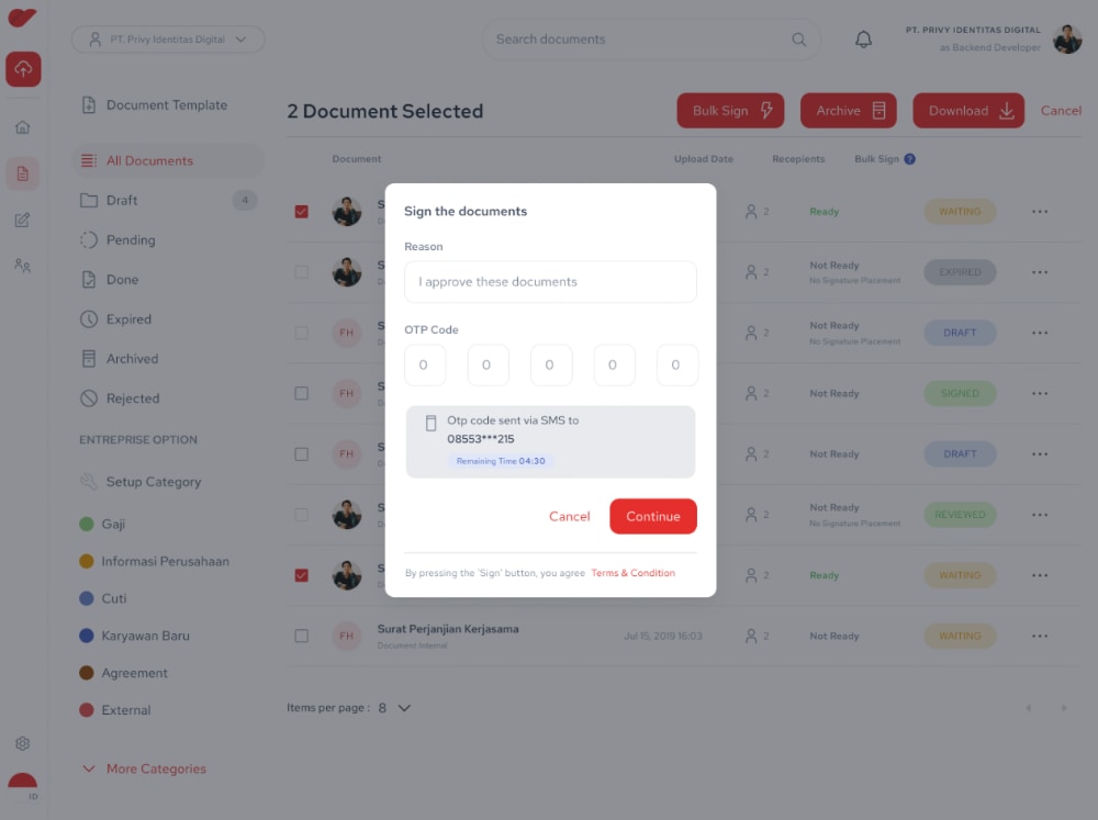 Cara Tanda Tangan Banyak Dokumen Sekaligus Di Privy