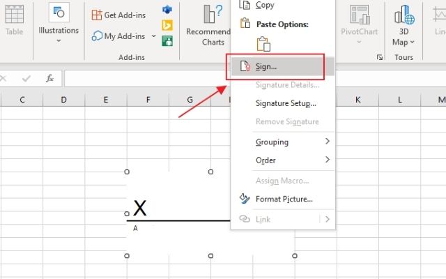 Alternatif Menambahkan Tanda Tangan di Excel