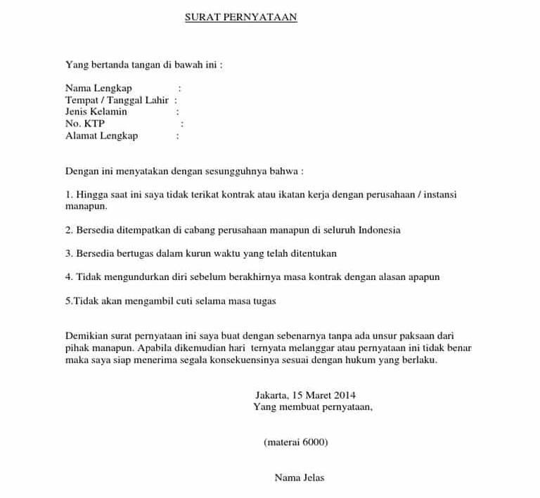 6 Contoh Surat Komitmen Kerja dan Cara Membuatnya