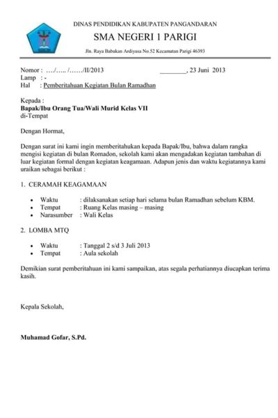 12 Contoh Surat Resmi untuk Berbagai Jenis Keperluan