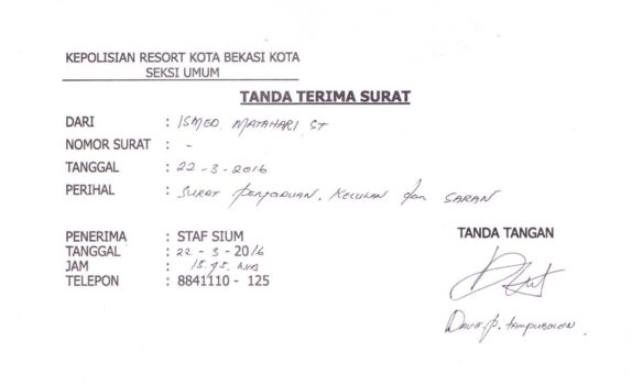 7 Contoh Surat Tanda Terima Dokumen dan Formatnya