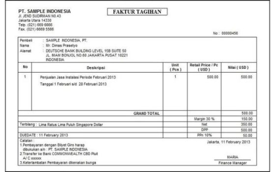 10 Contoh Invoice Tagihan Pembayaran untuk Jasa dan Barang