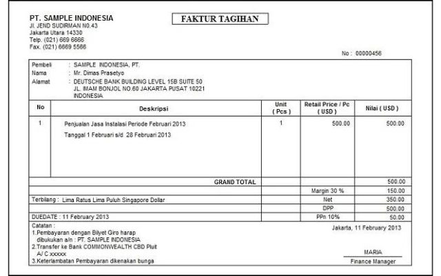 10 Contoh Invoice Tagihan Pembayaran untuk Jasa dan Barang