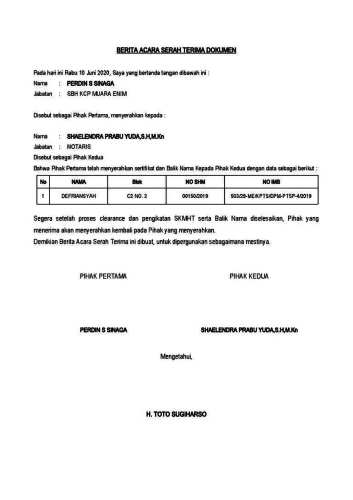 13 Contoh Berita Acara Serah Terima dan Cara Membuatnya