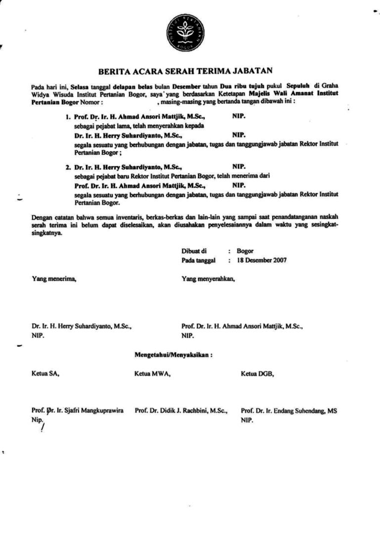 13 Contoh Berita Acara Serah Terima dan Cara Membuatnya
