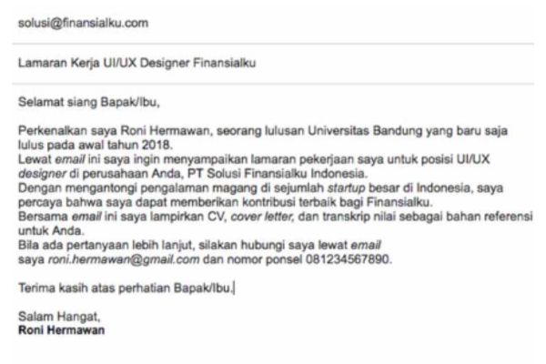 Cara Melamar Kerja Lewat Email yang Benar dan Contoh Suratnya