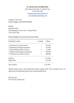 5 Contoh Invoice Tagihan Jasa Proyek & Tips Membuatnya