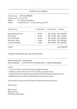 5 Contoh Invoice Tagihan Jasa Proyek & Tips Membuatnya