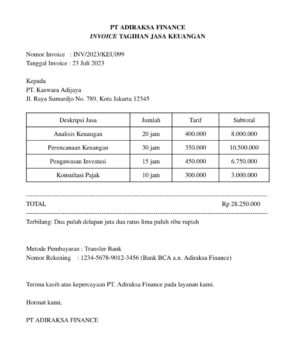 5 Contoh Invoice Tagihan Jasa Proyek & Tips Membuatnya