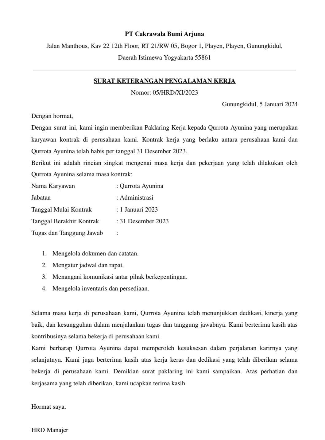 7 Contoh Surat Paklaring Kerja yang Benar dan Cara Menyusunnya