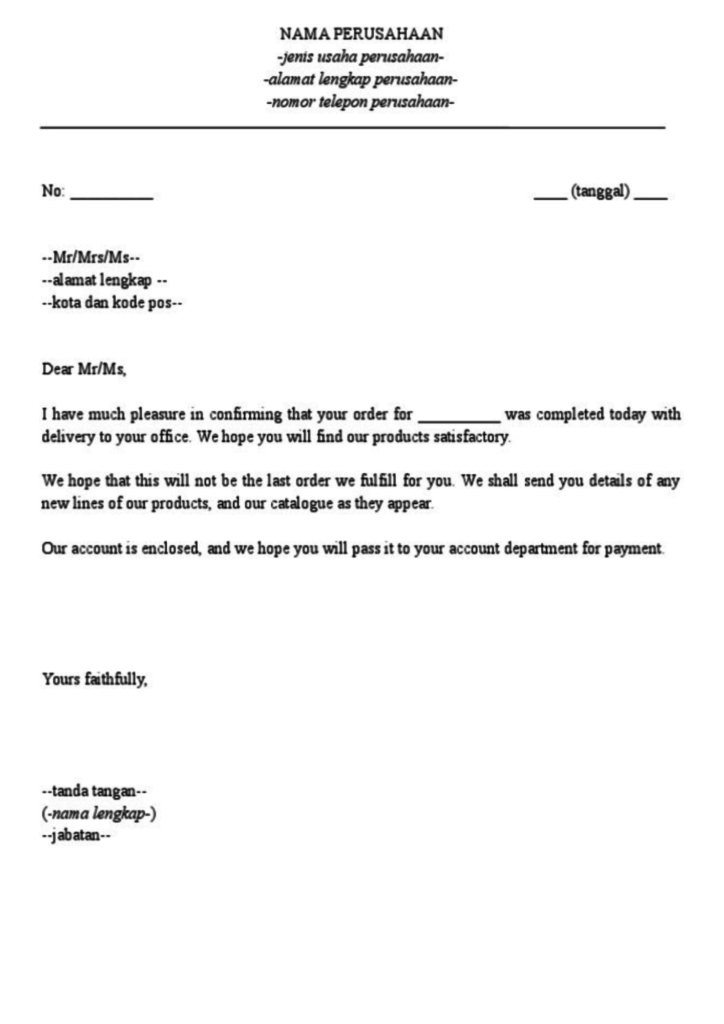 6 Contoh Surat Konfirmasi Pesanan & Format Membuatnya 6 Contoh Surat Konfirmasi Pesanan & Format Membuatnya