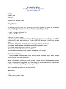7 Contoh Surat Perintah Kerja dan Format Pembuatannya
