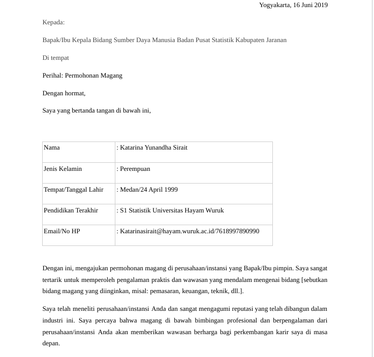 10 Contoh Surat Permohonan Magang dan Cara Membuatnya