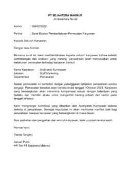 Contoh Surat Edaran Perusahaan Resmi untuk Berbagai Keperluan