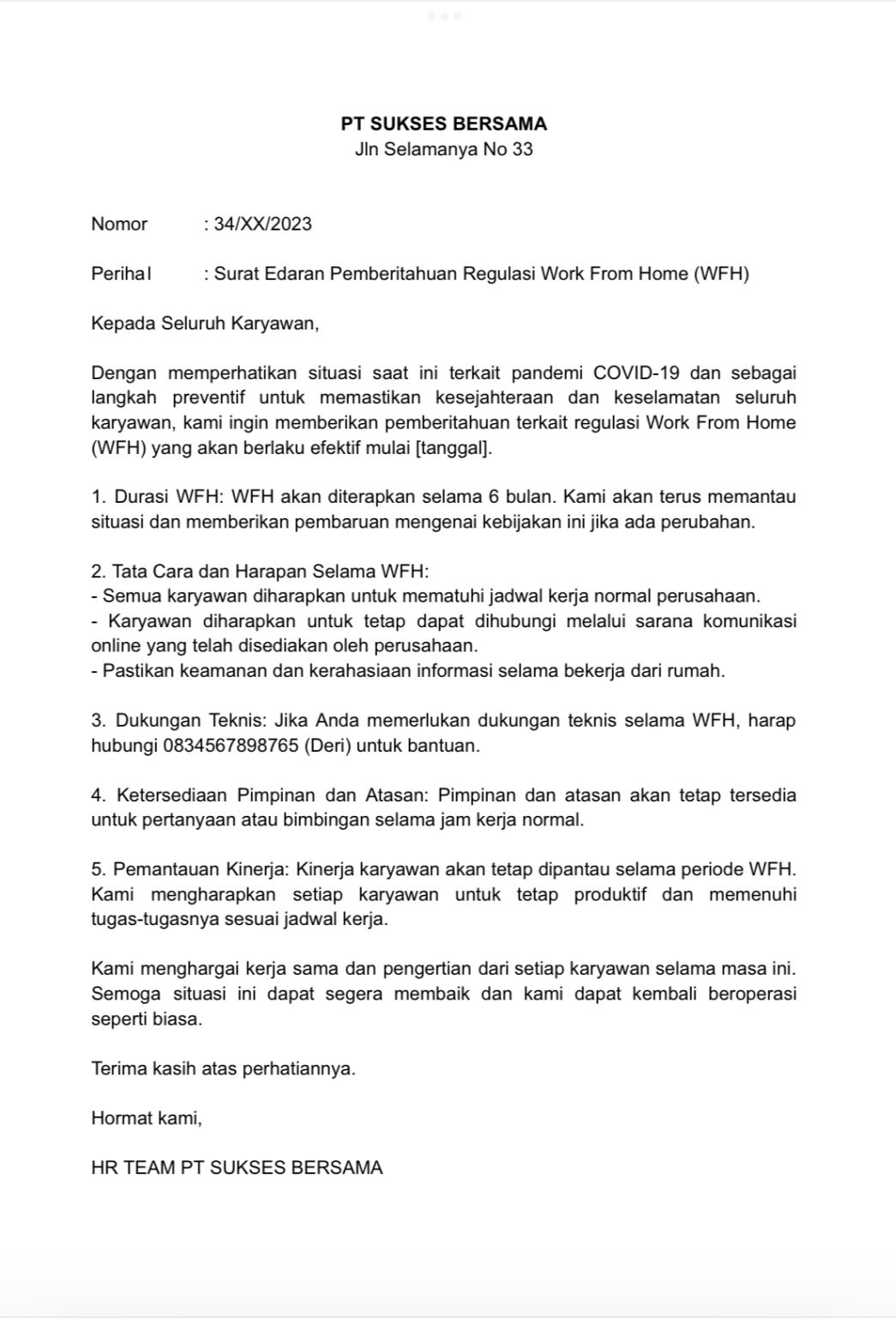 Contoh Surat Edaran Perusahaan Resmi untuk Berbagai Keperluan