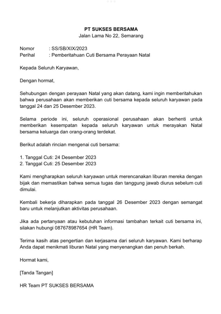 Contoh Surat Edaran Perusahaan Resmi untuk Berbagai Keperluan