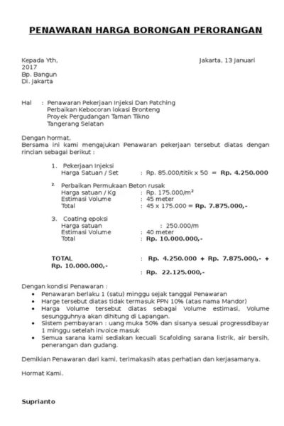 Contoh Surat Penawaran Harga yang Benar dan Tips Membuatnya
