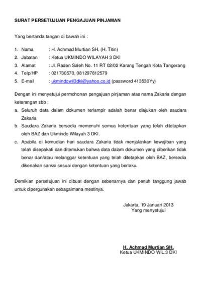 7+ Contoh Surat Persetujuan untuk Berbagai Keperluan