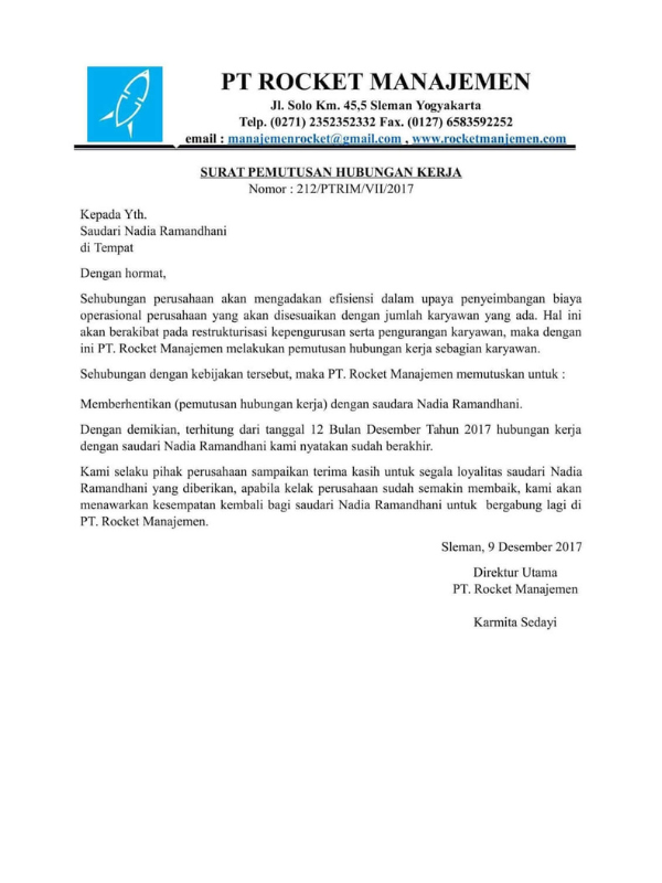 Contoh Surat PHK Karyawan dan Etika Pemutusan Hubungan Kerja yang Baik