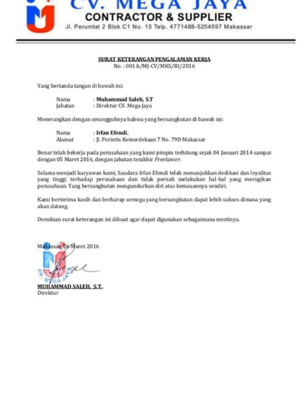 5+ Contoh Surat Referensi Kerja dan Tips Membuatnya