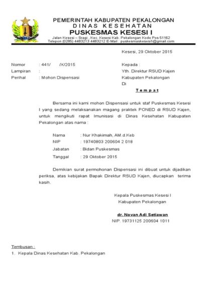 7 Contoh Surat Dispensasi untuk Berbagai Tujuan dan Formatnya yang Benar