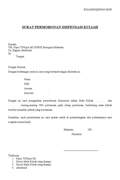 7 Contoh Surat Dispensasi untuk Berbagai Tujuan dan Formatnya yang Benar
