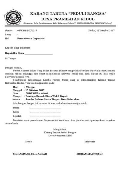 7 Contoh Surat Dispensasi untuk Berbagai Tujuan dan Formatnya yang Benar