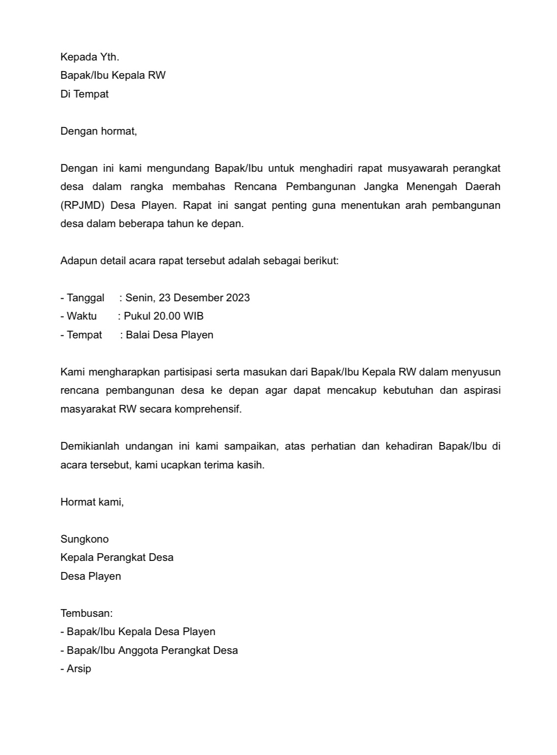 Contoh Surat Undangan Rapat & Cara Membuatnya