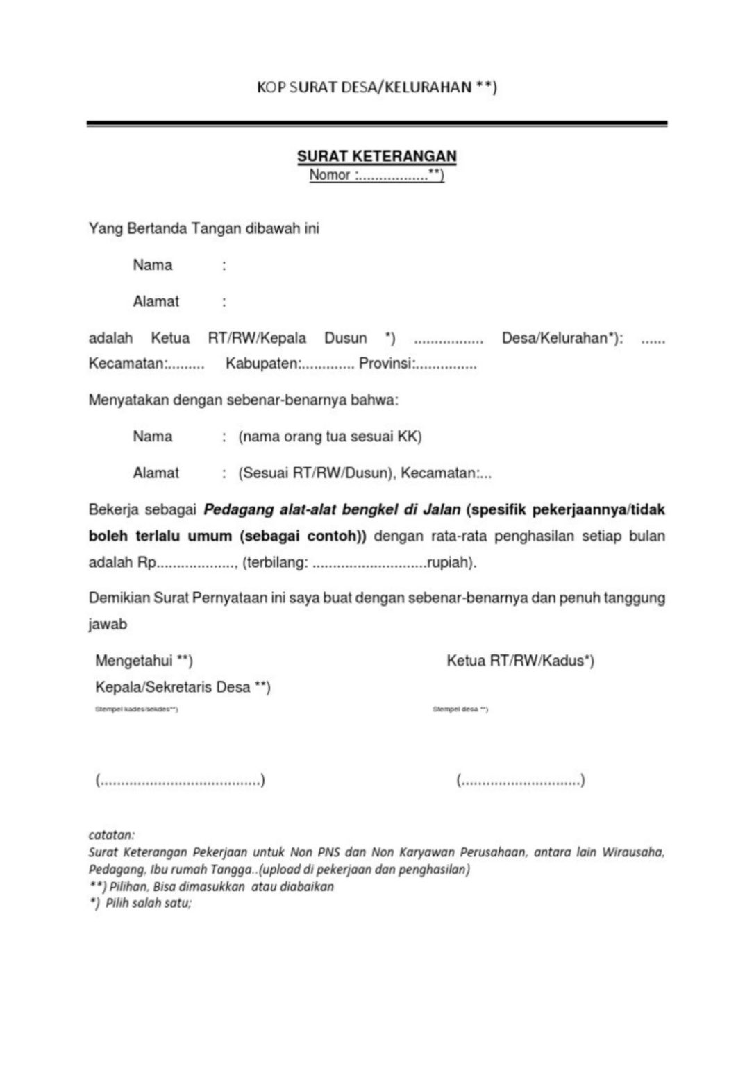 3 Contoh Surat Keterangan Penghasilan & Cara Membuatnya 3 Contoh Surat Keterangan Penghasilan & Cara Membuatnya