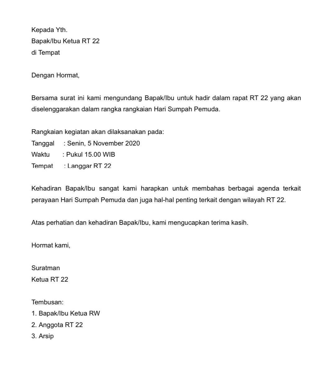 Contoh Surat Undangan Rapat & Cara Membuatnya