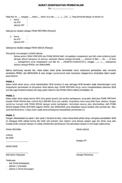 4 Contoh Surat Pembatalan Perjanjian dan Formatnya 4 Contoh Surat Pembatalan Perjanjian dan Formatnya