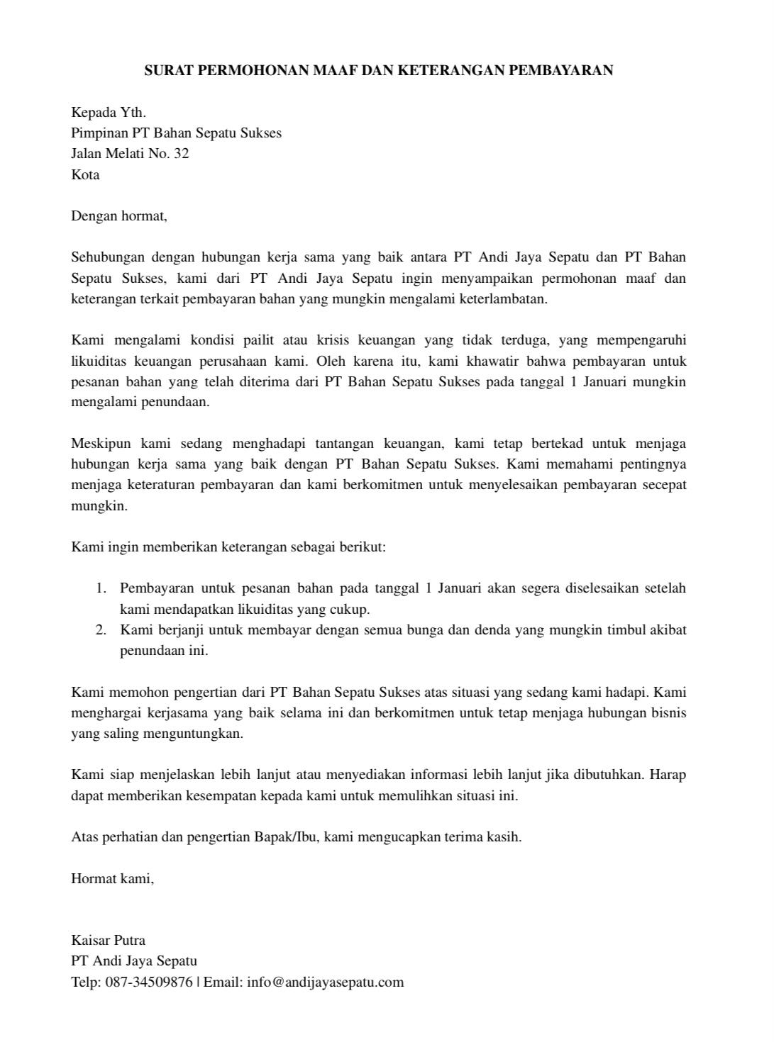 Contoh Surat Permohonan Maaf Resmi & Formatnya