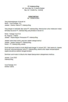 4 Contoh Surat Promosi Jabatan & Format Suratnya