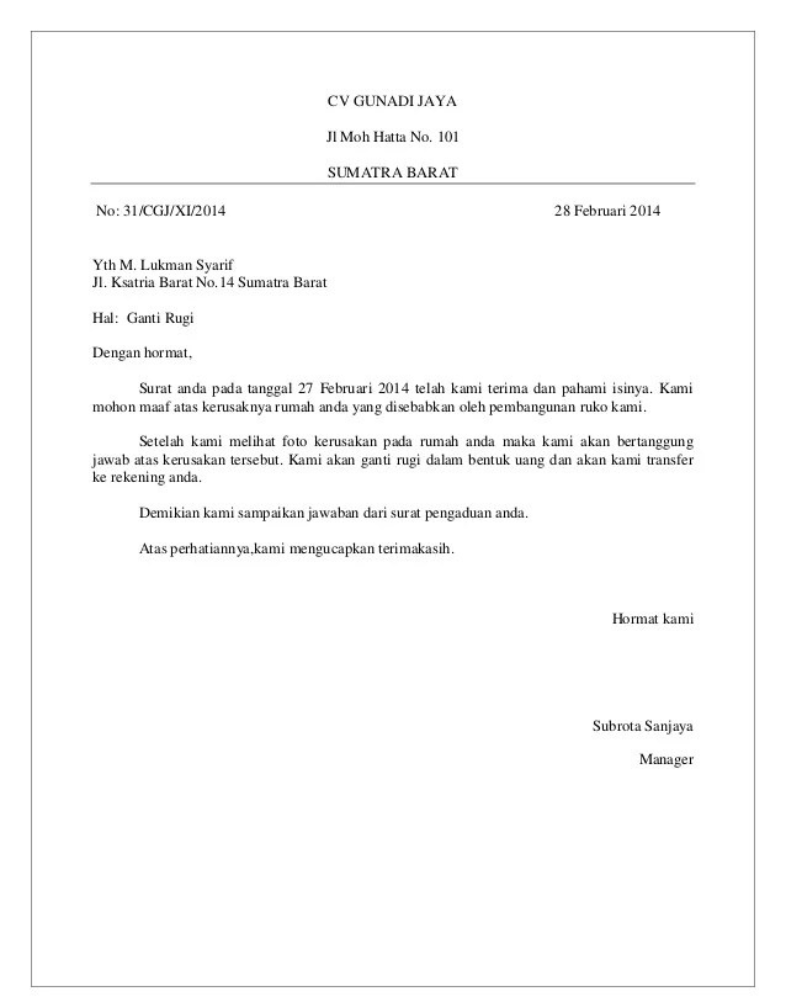 Contoh Surat Perjanjian Ganti Rugi di Atas Meterai + Formatnya