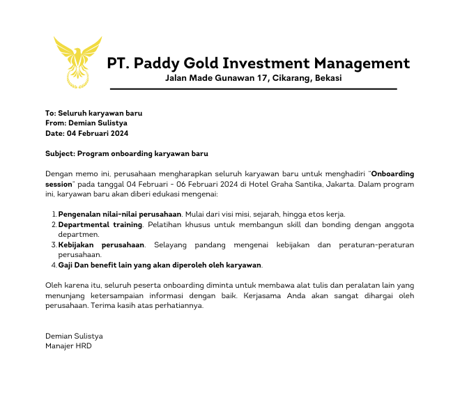 7 Contoh Memo Resmi untuk Berbagai Keperluan Bisnis