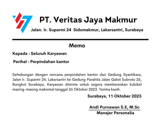 7 Contoh Memo Resmi untuk Berbagai Keperluan Bisnis