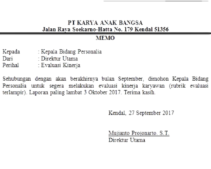7 Contoh Memo Resmi untuk Berbagai Keperluan Bisnis