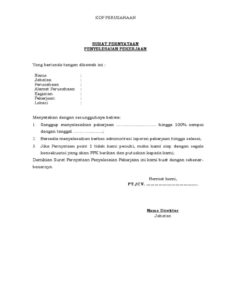 Contoh Surat Pernyataan Penyelesaian Pekerjaan Proyek dan Tipsnya